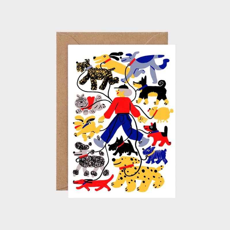 CARTE AVEC ENVELOPPE - NY DOG WALKER – THE WOUF